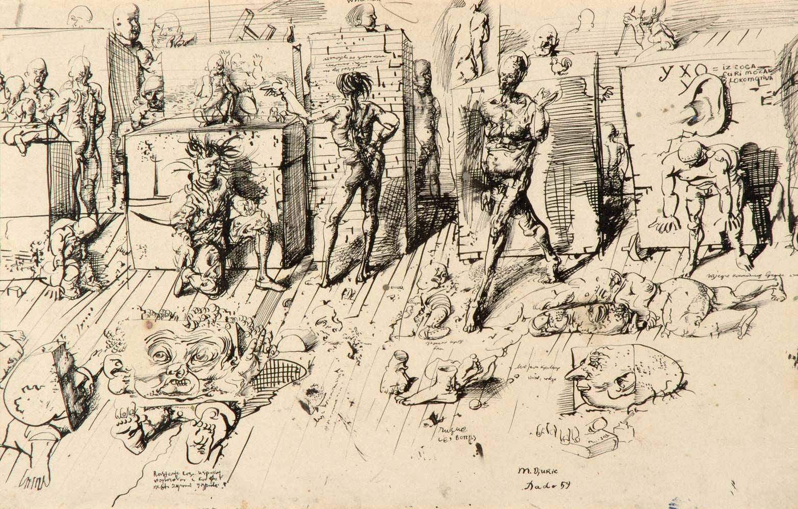 The Studio, 1959 – Dado’s drawing – The virtual anti-museum of artist ...